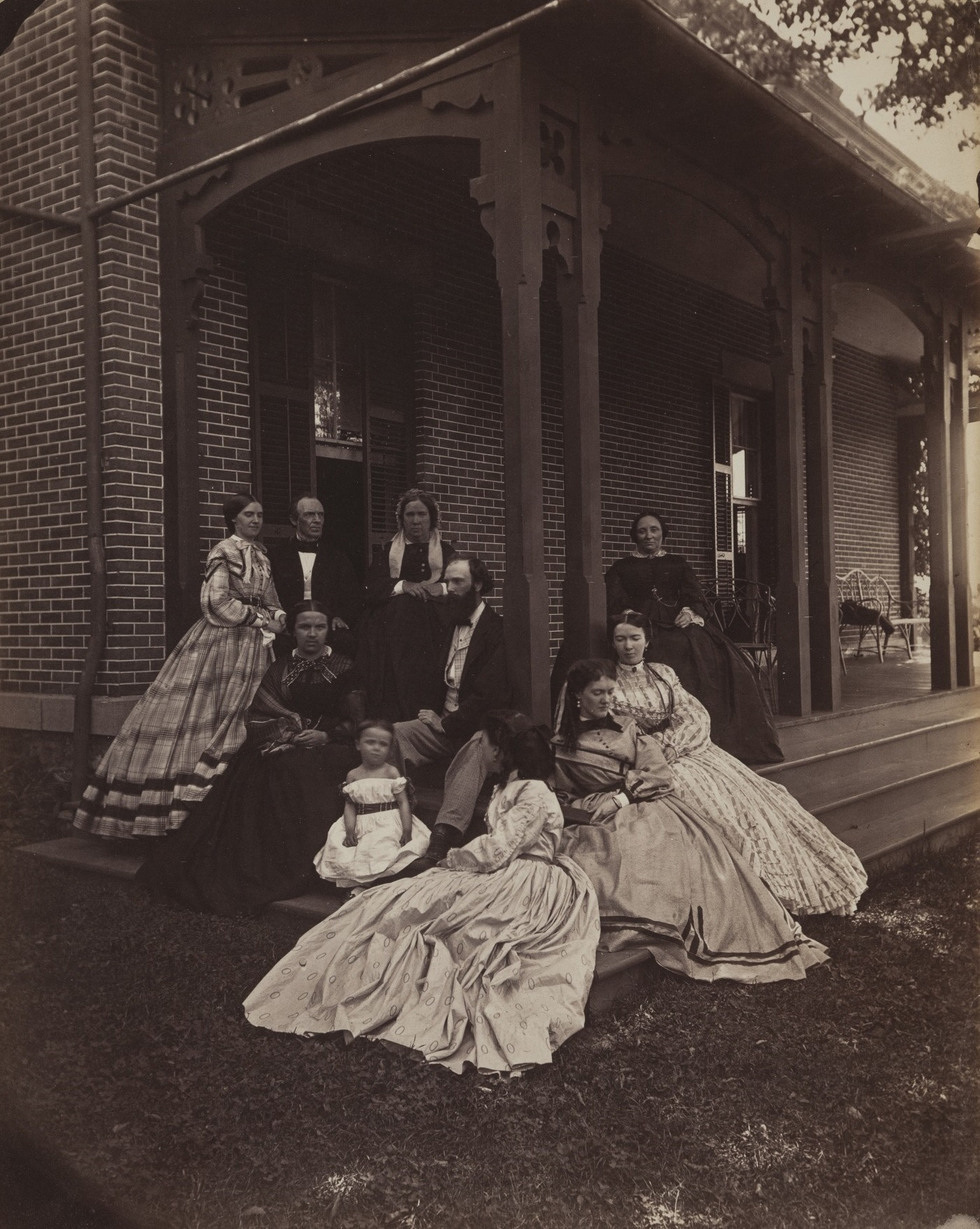 Untitled (Group Portrait of a Family Seated on Porch), Unknown ...