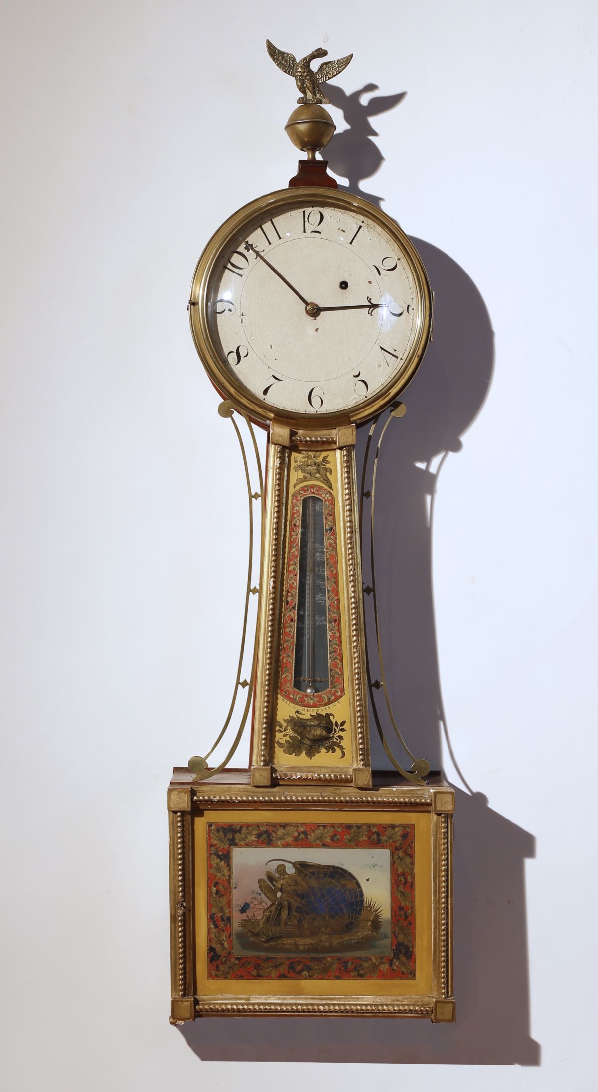 BANJO CLOCK W BAROMETER THROAT 1 - The Magazine Antiques
