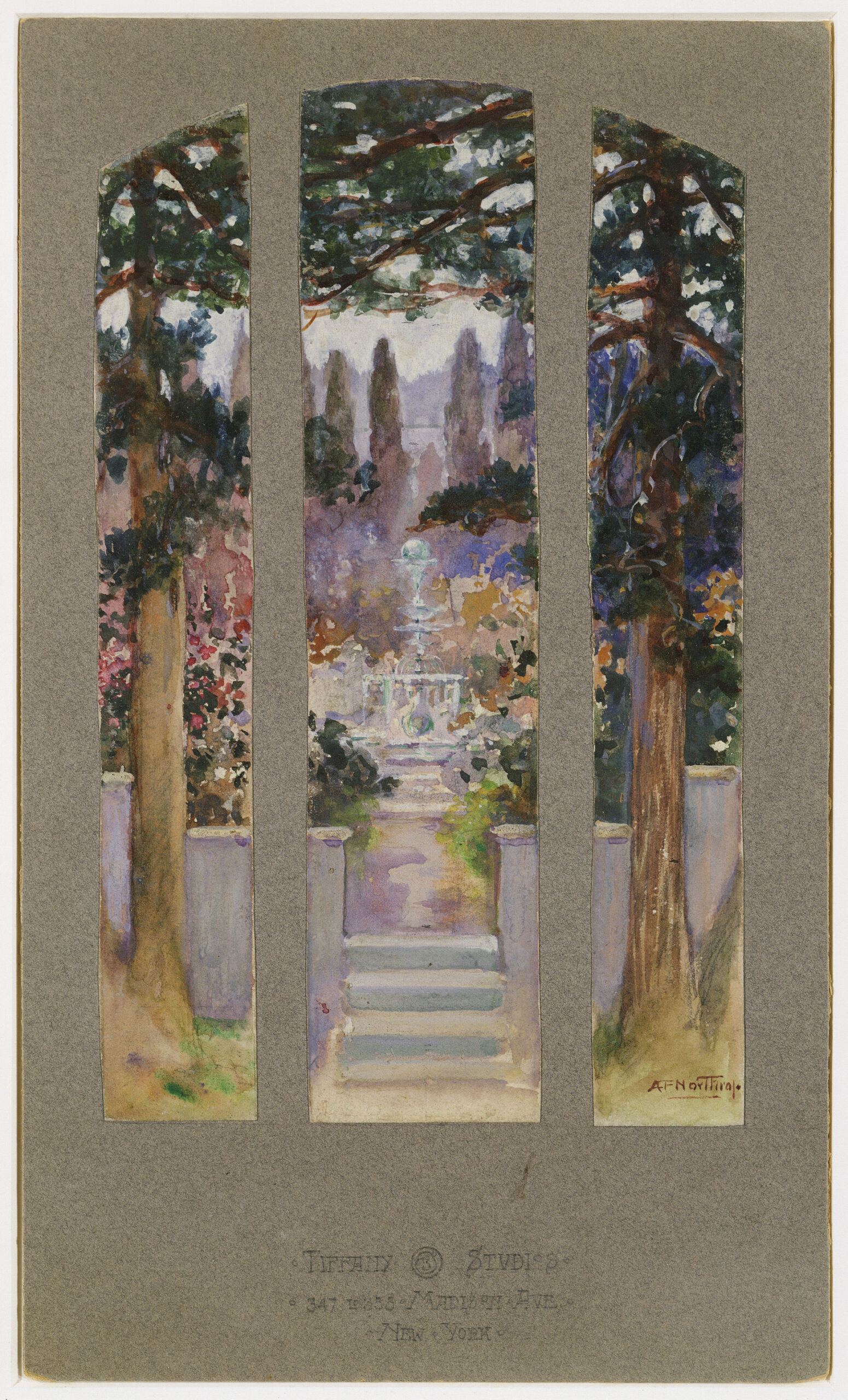 Design for window for Sarah Cochran, Linden Hall, Dawson, Pennsylvania ...
